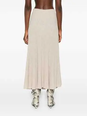 Eric Bompard Ribbed Maxi Skirt - Neutrals
