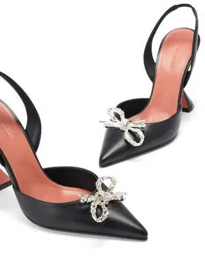 Amina Muaddi 95mm Rosie Sling Pumps - Black