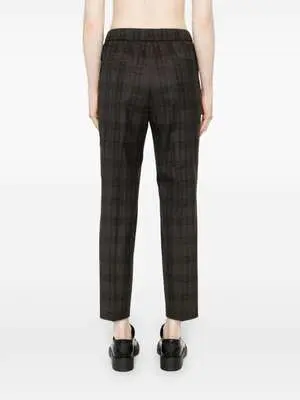 Peserico Wool Check Trousers - Brown