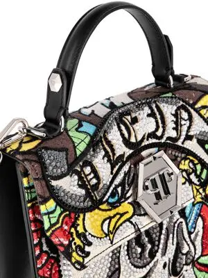 Philipp Plein Skull Graphic Embellished Tote Bag - Red