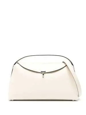 TOTEME T-lock Leather Shoulder Bag - White