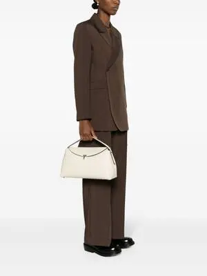TOTEME T-lock Leather Shoulder Bag - White