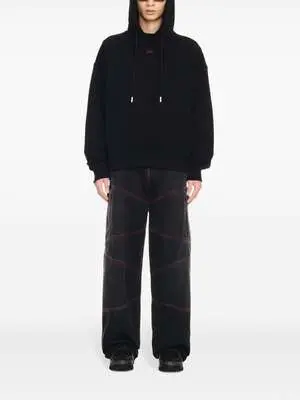 Off-White Logo Print Cotton Jersey Hoodie