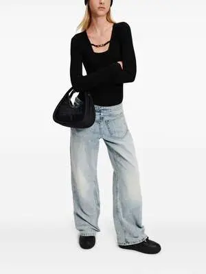 Karl Lagerfeld Twisted Mid-rise Jeans
