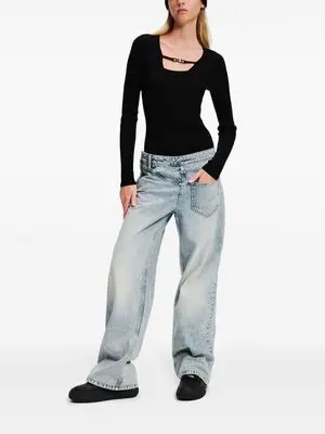Karl Lagerfeld Twisted Mid-rise Jeans