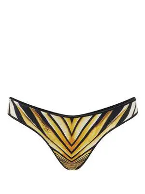 Roberto Cavalli Graphic Print Bikini Bottom - Gold