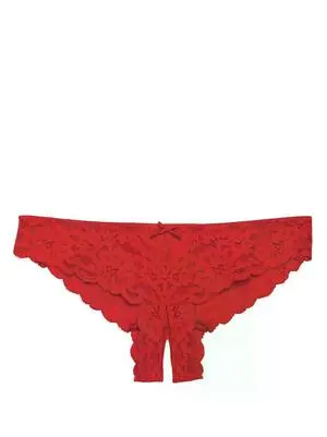 Fleur Du Mal Charlottte Crotchless Briefs Red