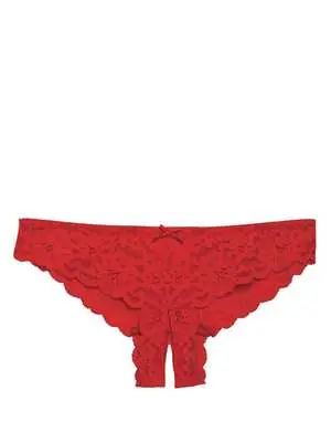 Fleur Du Mal Charlottte Crotchless Briefs - Rouge