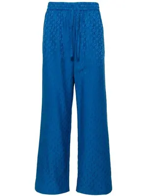 Off-White Jacquard Pyjama Trousers - Blue