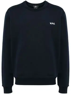 A.p.c. Flocked-logo Sweatshirt - Blue