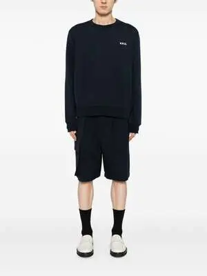 A.p.c. Flocked-logo Sweatshirt - Blue