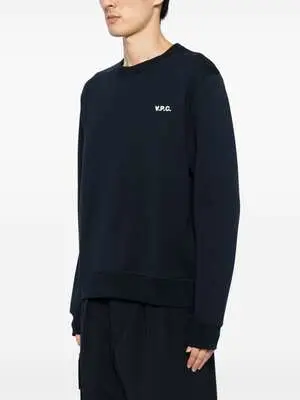 A.p.c. Flocked-logo Sweatshirt - Blue