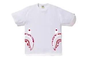 BAPE Abc Side Shark Tee Shirt White/pink
