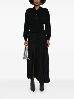 MUGLER Corseted Polo Shirt - Black