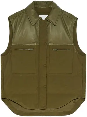 YVES SALOMON Leather Panels Down Gilet