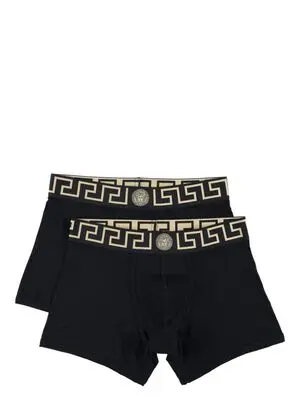 Versace Greca Border Long Boxers - Black