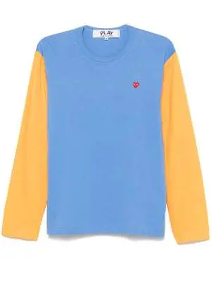 Play Comme Des Garcon Mini Heart-patch T-shirt - Blue