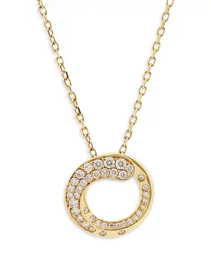 CRIVELLI 18k Yellow Diamond Pave Circle Pendant Necklace - Gold
