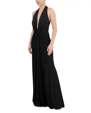 princess polly baby blue dress Bcbgmaxazria Halter Plunging Jersey Dress In Noir - 76% Off