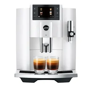 JURA E8 Automatic Coffee Machine In Piano White White