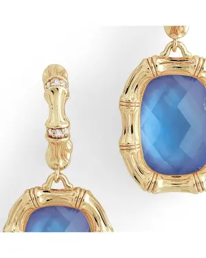 ANABEL ARAM Bamboo Stone Drop Earrings