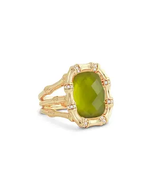 ANABEL ARAM Bamboo Stone Ring - Green