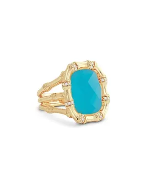 ANABEL ARAM Bamboo Stone Ring - Turquoise