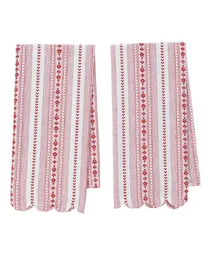 JULISKA Villa Stripe Kitchen Towel Set Of 2 - Ruby