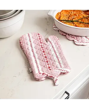 JULISKA Villa Stripe Oven Mitt And Pot Holder Set Of 2