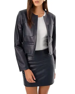 LAMARQUE Linette Leather Jacket - Navy