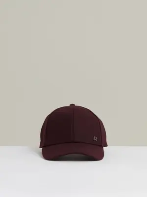 REISS Wool-blend Flannel Baseball Cap - Burgundy