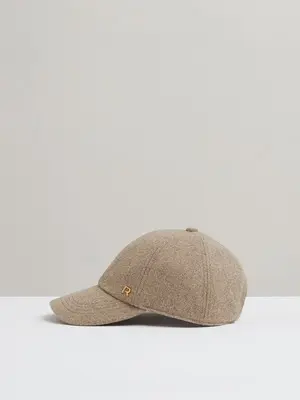 REISS Wool-blend Flannel Baseball Cap - Taupe