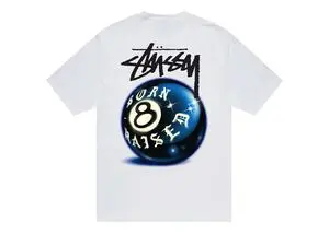 StÜssy Born X Raised 8 Ball Tee Shirt - White
