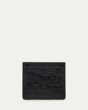 JACQUES MARIE MAGE Theodore Ostrich Card Case - Black