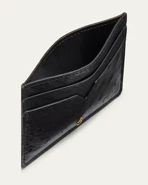 JACQUES MARIE MAGE Theodore Ostrich Card Case - Black
