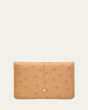 JACQUES MARIE MAGE Cassandre Ostrich Bifold Wallet - Natural