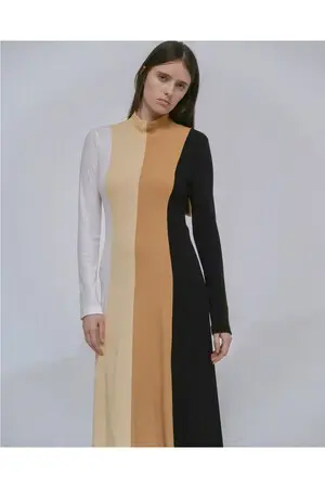 Rosetta Getty Rosetta Getty Colorblock Turtleneck Dress - Stripe