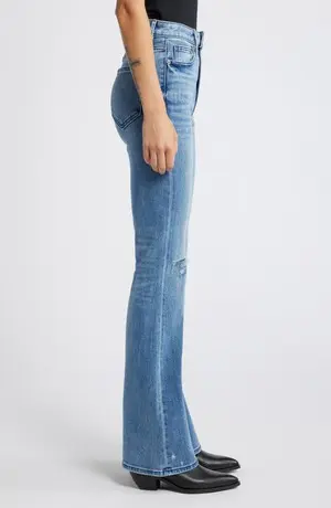 HIDDEN JEANS Ripped High-waist Flare Jeans