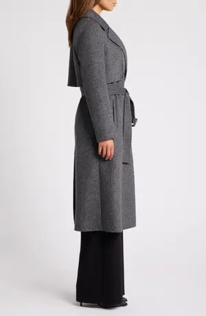 Bcbgmaxazria Belted Trench Coat - Charcoal Twill