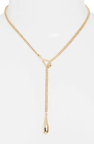 Nordstrom Droplet Curb Chain Lariat Necklace