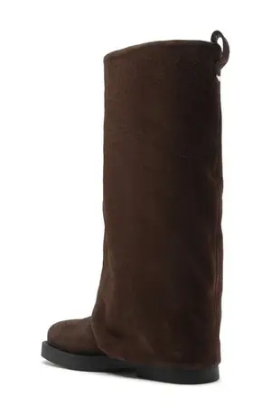 Schutz Keira Up Platform Knee High Boot - Root Brown