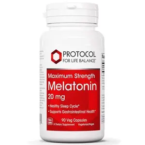 PROTOCOL FOR LIFE BALANCE Protocol Melatonin Maximum Strength 20 Mg 90 Capsules