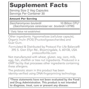 PROTOCOL FOR LIFE BALANCE Protocol Saccharomyces Boulardii 60 Capsules