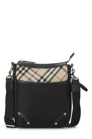 Burberry House Check Nylon Vertical Messenger - Black