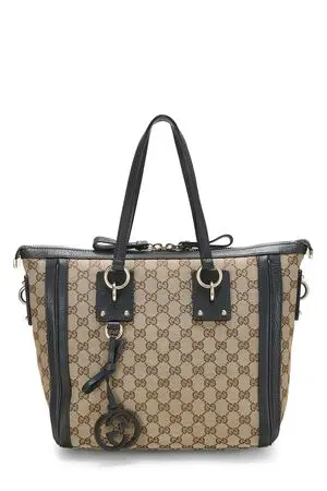 Gucci Original Gg Canvas Charm Tote - Beige