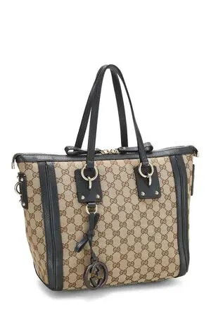 Gucci Original Gg Canvas Charm Tote - Beige