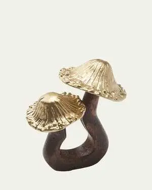 KIM SEYBERT Sprout Napkin Ring - Browngold