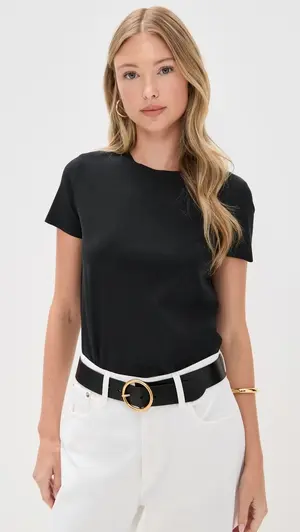 Commando Essential Cotton Tee Thong Bodysuit - Black
