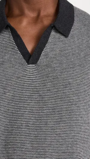 Marine Layer Liam Sweater Polo - Charcoal