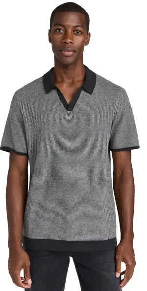 Marine Layer Liam Sweater Polo - Charcoal